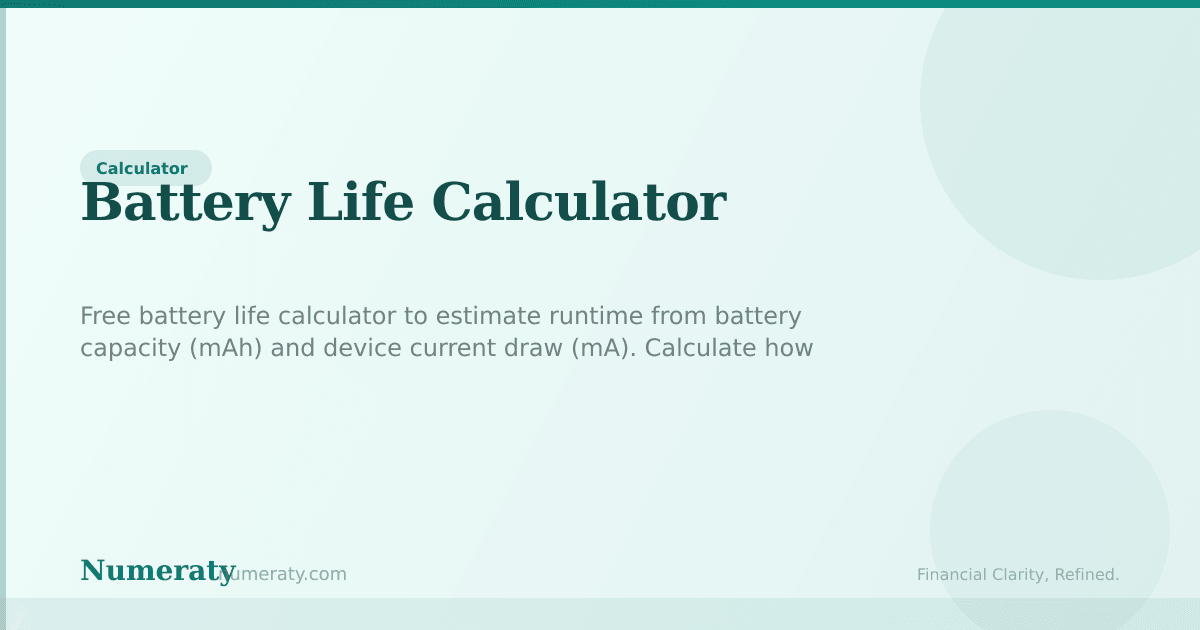 Calculadora de Vida Útil de Batería - Herramienta en | Numeraty