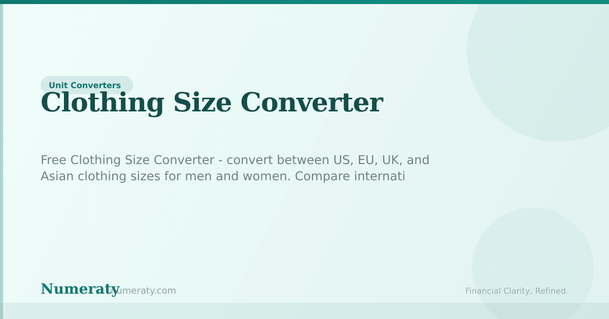 Clothing Size Converter - Free Online Tool | Numeraty