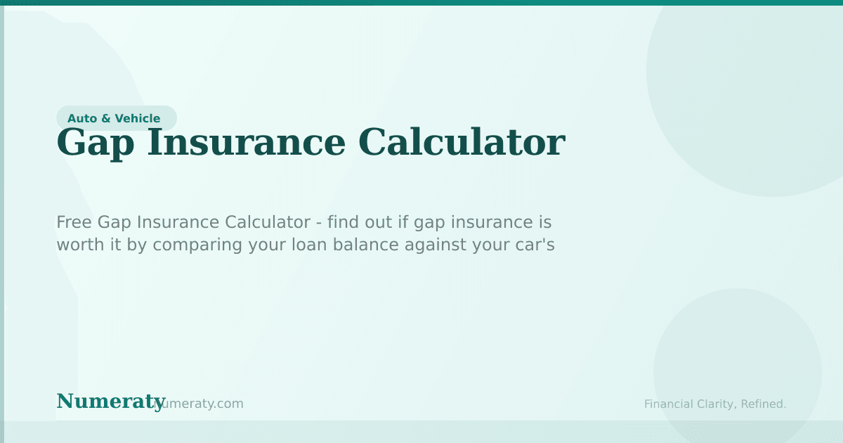 Gap Insurance Calculator - Free Online Tool | Numeraty
