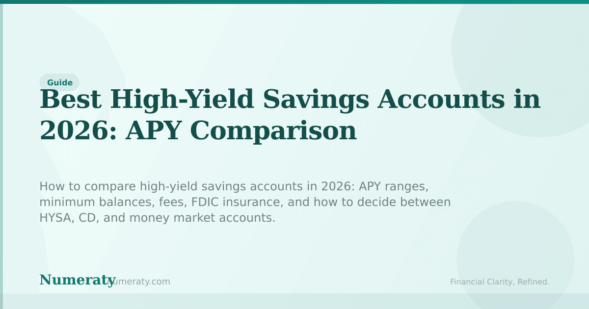 Best High-Yield Savings Accounts in 2026: APY | Numeraty