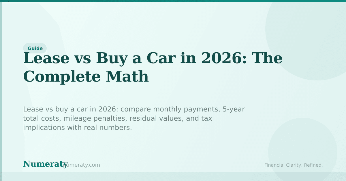 Lease vs Buy a Car 2026 - Complete Cost Comparison | Numeraty