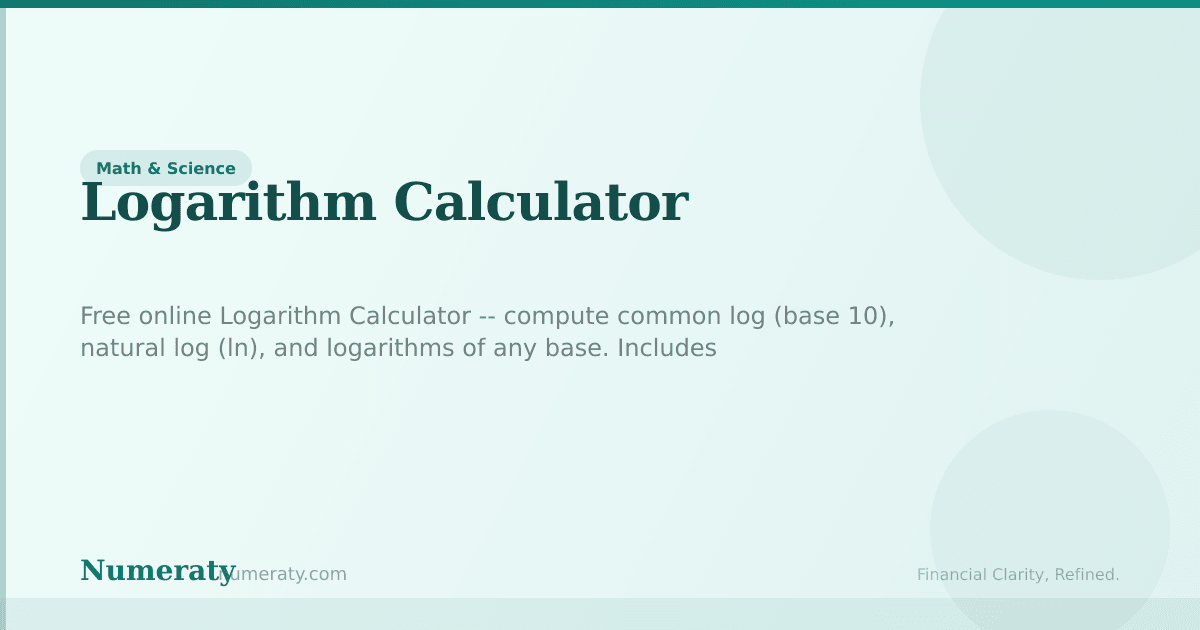 Logarithm Calculator - Free Online Tool | Numeraty