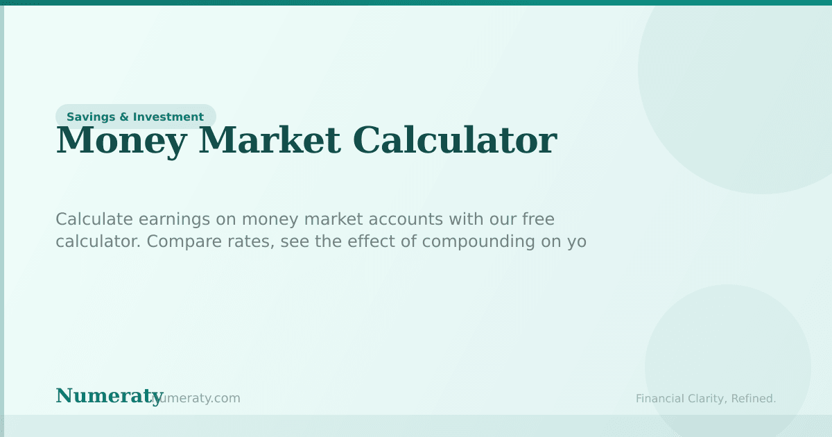 Money Market Calculator - Free Online Tool | Numeraty