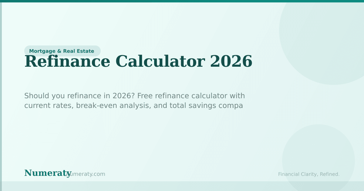 Refinance Calculator 2026 - Is Now the Right Time? | Numeraty