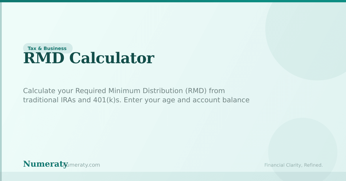 RMD Calculator - Free Online Tool | Numeraty