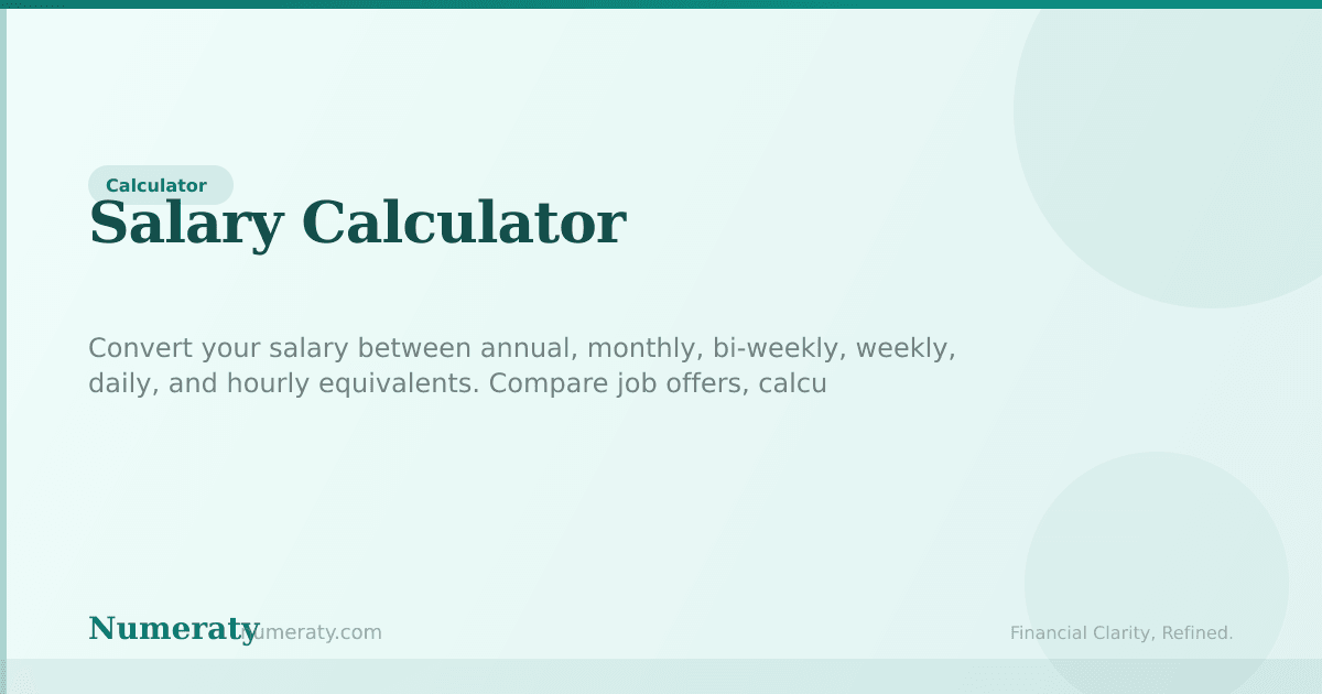 Salary Calculator - Free Online Tool | Numeraty
