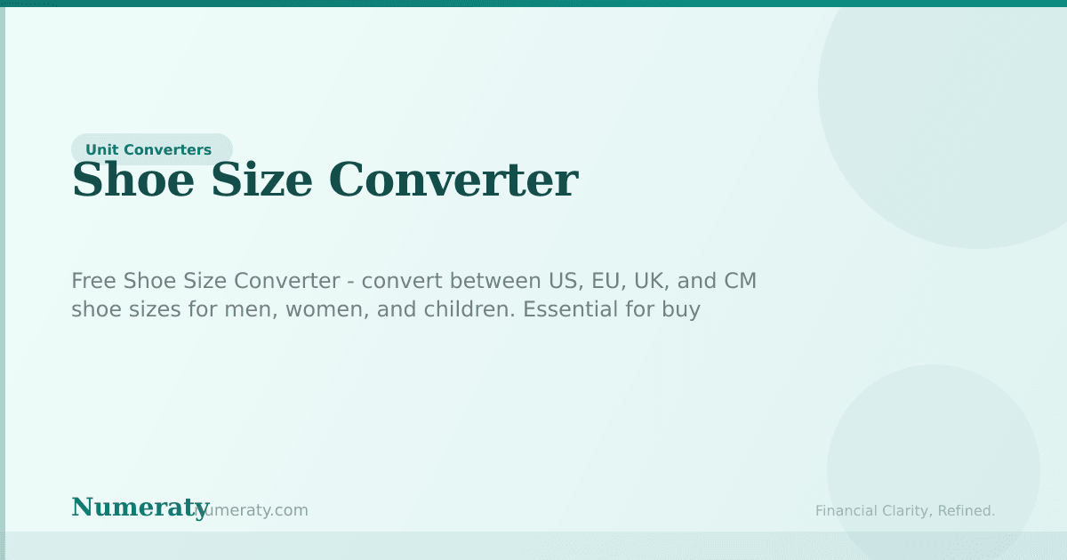 Shoe Size Converter - Free Online Tool | Numeraty