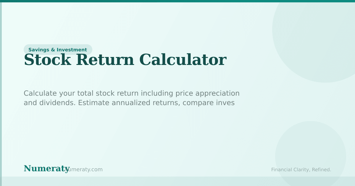 Stock Return Calculator - Free Online Tool | Numeraty